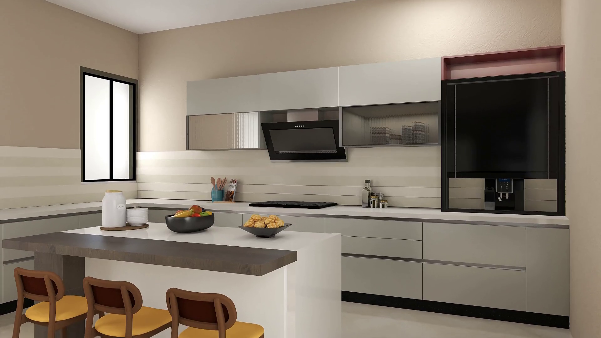 modular kitchen with seating design-Coohom design community